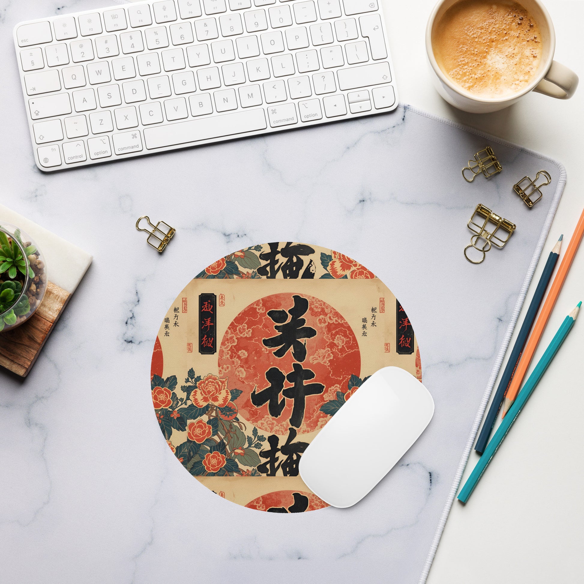 ChiŌji Drift® Shodō Design Round mouse pad – ChiŌjiDrift®